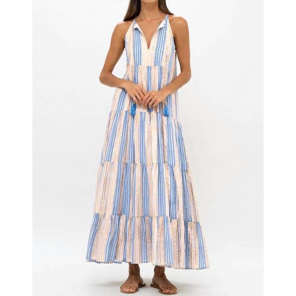 Oliphant | Dresses | New Oliphant Long Tiered Tassel Dress In Gold ...